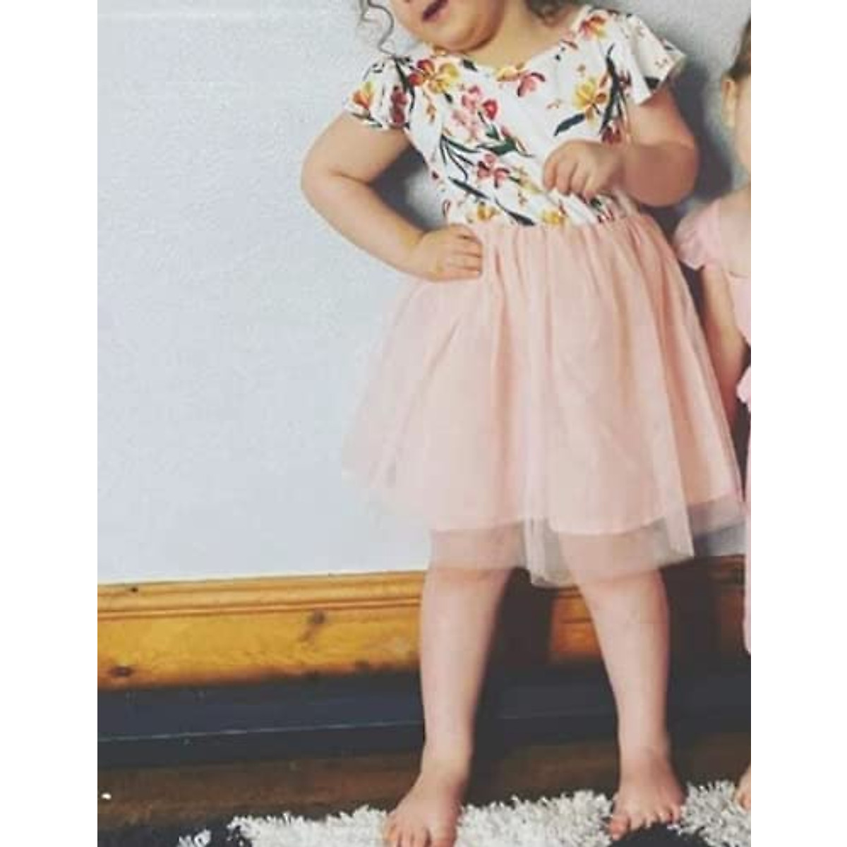 Toddler Baby Girls Tutu Dress Ruffle Sleeveless Floral Princess Dress Summer Clothes Outfits (Pink-Daffodil, 3-4T)