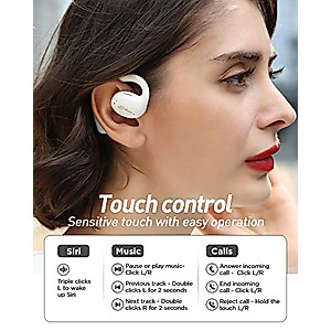 VIDONN Open Ear Headphones Wireless Bluetooth 5.2 OpenBuds T2 Sport Open Earbuds Non Bone Conduction with Earhook and Charging Case for Sports Running Headphones Exercise Around Ea (Black)