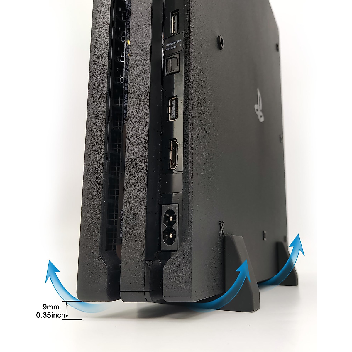 XM&QY Vertical Stand for PS4 Pro PlayStation 4 Pro Silicone Feet Stand Steady Base Mouse Non-Slip Enough Space for Cooling, Black