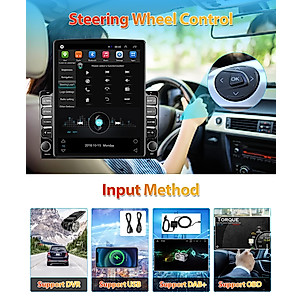 Rimoody Car Stereo Double Din Vertical Car Radio with Bluetooth GPS Navigation, 9.7'' Touchscreen Backup Camera IOS/Android Mirror Link USB FM WiFi Head Unit