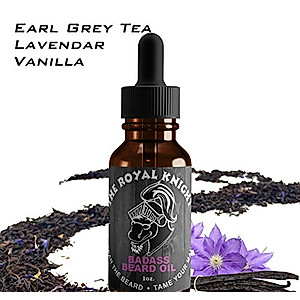 Badass Beard Care Oil For Men - The Royal Knight Scent, 1 oz - All Natural Ingredients, Keeps Beard and Mustache Full, Soft and Healthy