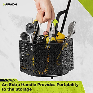 KAFAHOM 360° Rotating Tool Organizer，Small Repair Tool Storage Rack for Desktop Workbench,Hand Tool Stand Holder,Tool Caddy for Wrenches, Pliers, Tweezers, Scissors, Calipers, etc
