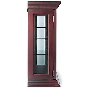 Displays2go 34" Countertop/Wall Mount Display Case, Adjustable Shelves, Locking - Mahogany (DCC3422MH2)