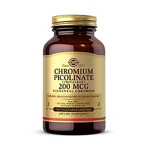 Solgar Chromium Picolinate 200 mcg, 180 Vegetable Capsules - Supports Healthy Blood Sugar Metabolism - Non-GMO, Vegan, Gluten Free, Dairy Free, Kosher - 180 Servings