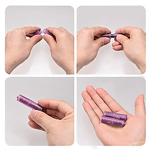 uxcell AAA to AA Battery Adapter Battery Converter Cases Holder Shell with Metal Contacts on One Bottom Purple 8 Pcs