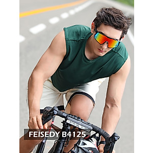 FEISEDY Sports Sunglasses Wraparound 80s Visor Men Women Outdoor Shield Baseball Sunglasses B4125