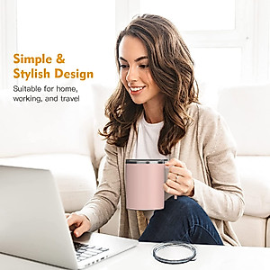 FOXNSK Self Stirring Mug, Self Stirring Coffee Mug Magnetic Stirring Mug Electric Magnetic Stirring Coffee Mug Rechargeable Self Stirring Mug Suitable for Coffee/Milk/Protein Powder (Pink)