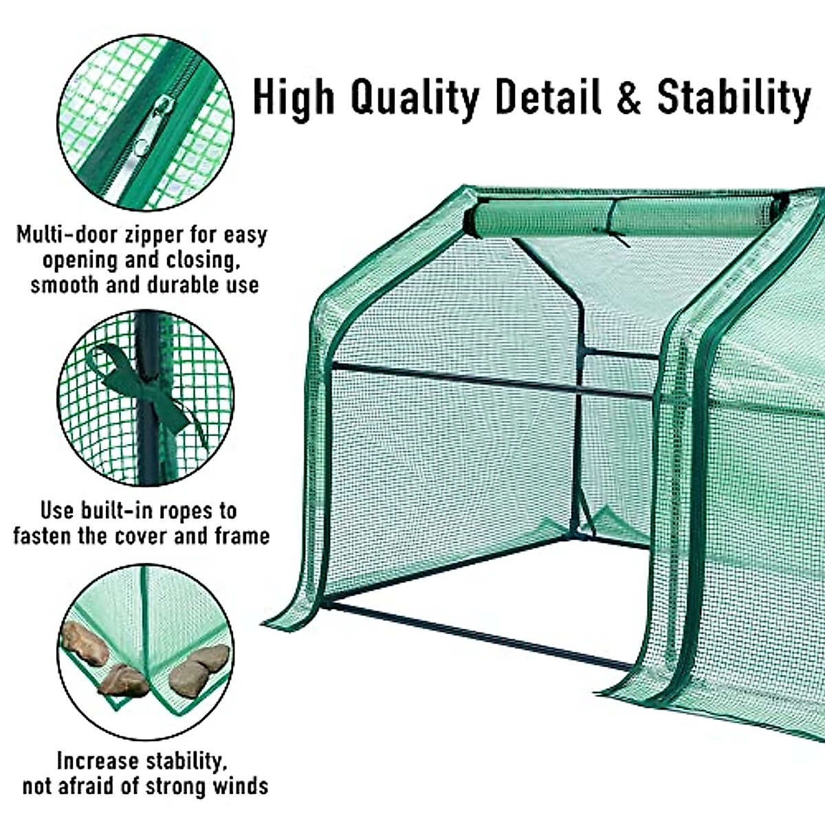 Byhagern Mini Greenhouse, 71'' x 36'' x 36'' Garden Plant Green House with 2-Zipper Doors, Portable Green Hot House for Indoor/Outdoor, Patio, Backyard and Nursery