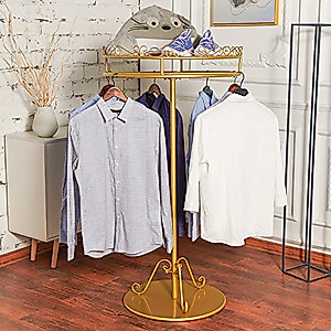 Household Products Floor-Standing Rotating Clothing Rack,Commercial Round Clothing Hanging Rack,Retail Display Heavy Clothes Garment Rack for Boutiques and Laundry Room