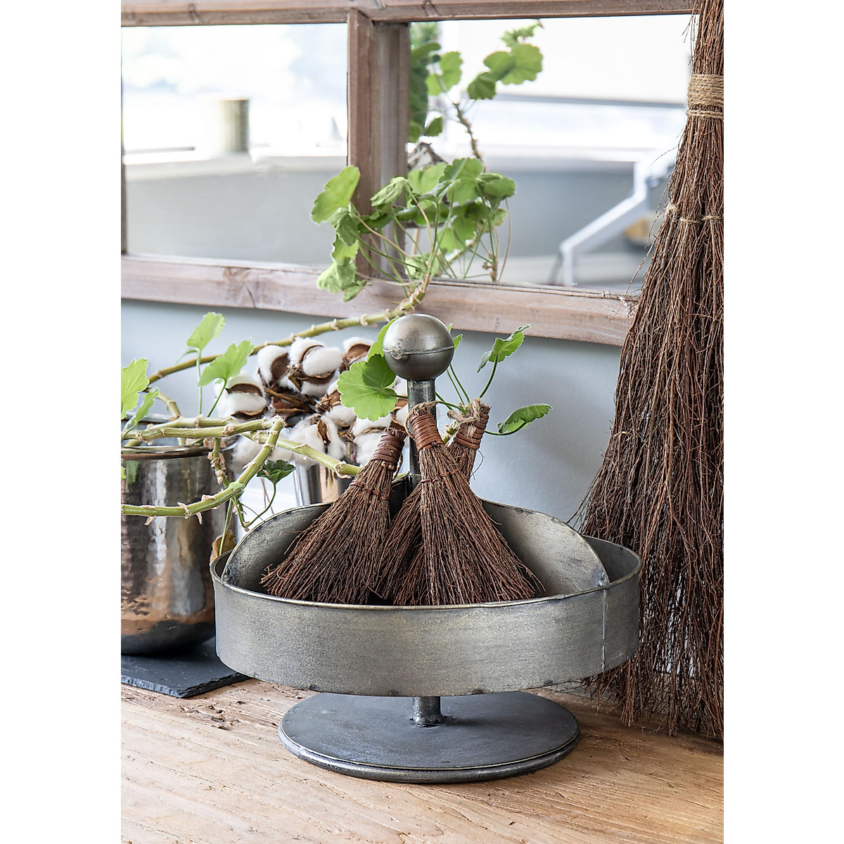 Highly Scented Cinnamon Broom - 6 inch Heather Broom Stick with Rope Loop for Easy Hanging - Traditional and Rustic Kitchen Decor, Witchy Home Decor for Halloween and Holiday Decorations