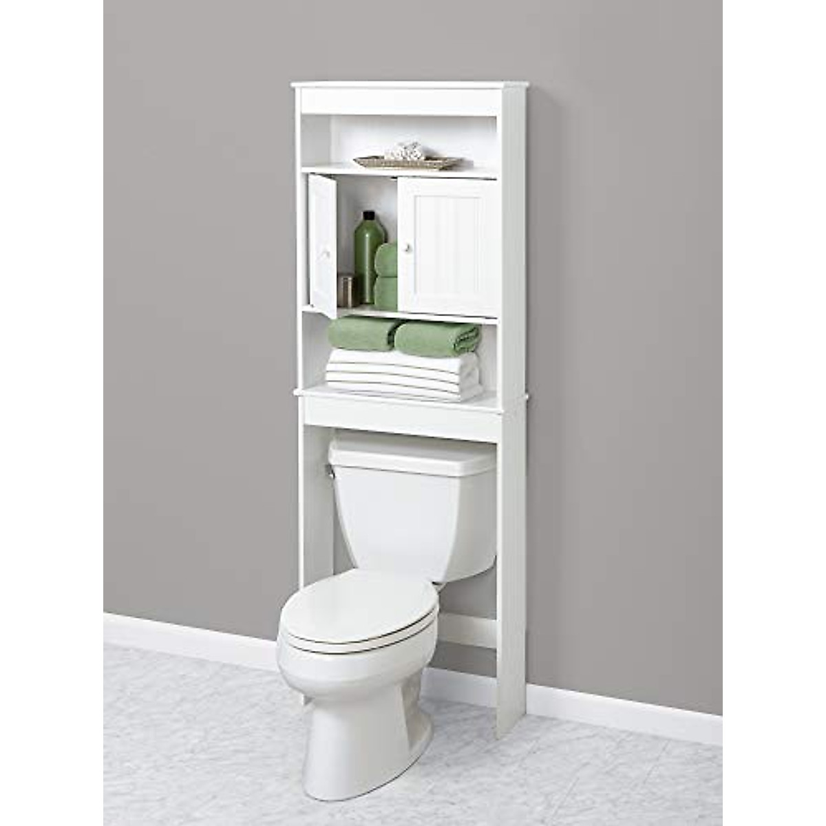 Zenna Home Cottage Over-The-Toilet Bathroom, 3 Shelf spacesaver, White