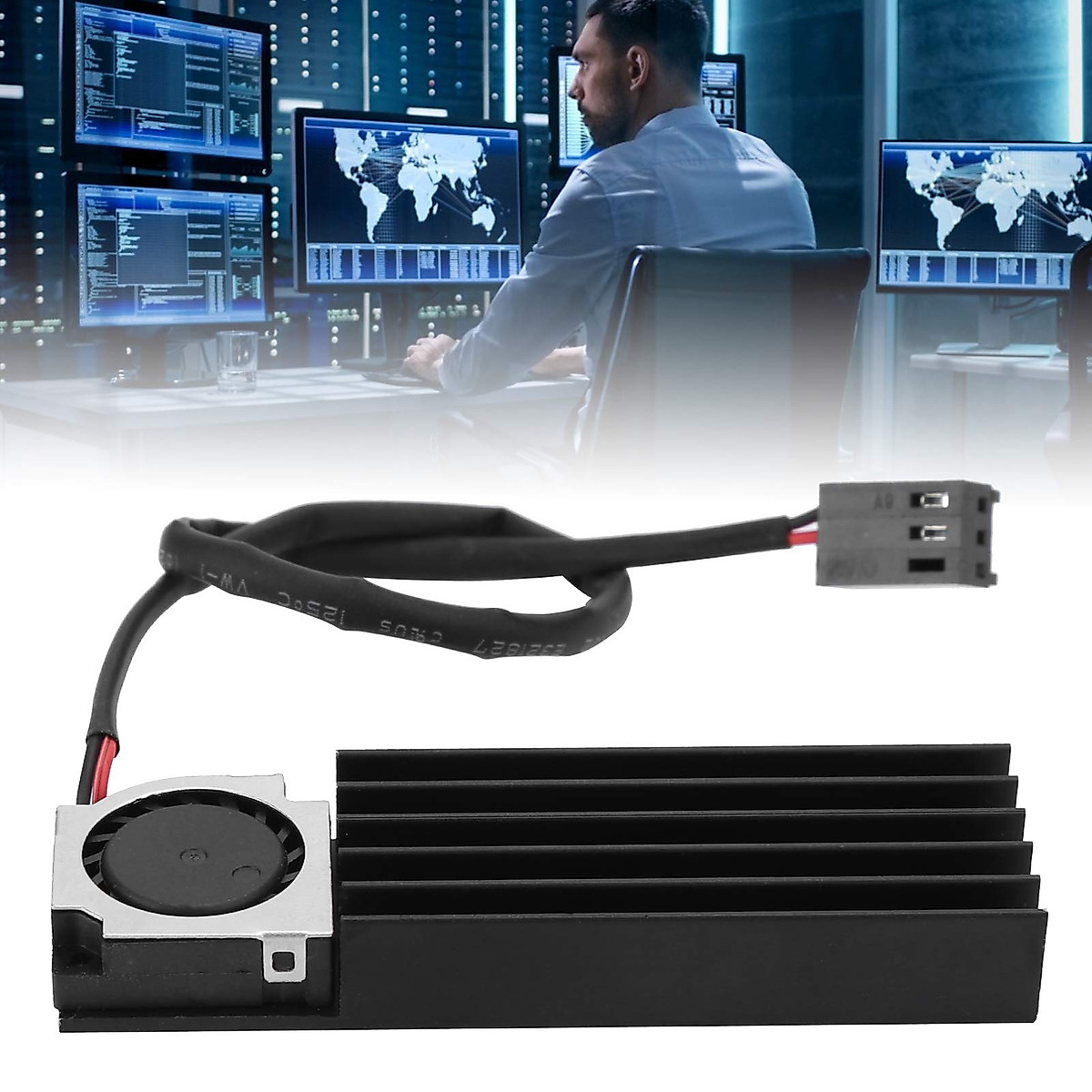 SSD Radiator with Fan Scientific Efficient Cooling Air Duct Heat Sink Thermal Module for All M.2 2280 Hard Drives and Desktop Computers