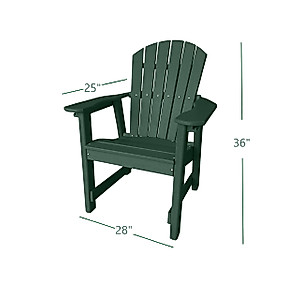 Phat Tommy 2 Chair Dining Table Set - Poly Outdoor Furniture - Small Patio Dining Set for Apartment Balcony Furniture, Recycled Poly Lumber Chairs and Table, Green