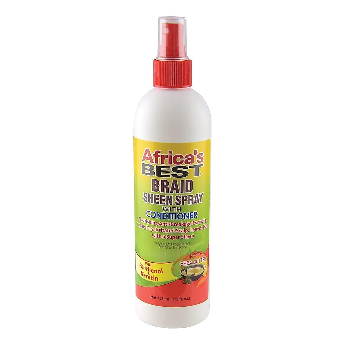 Africa's Best Braid Sheen Spray With Conditioner, 12 Ounce, Green, 1-102-12-1243-01