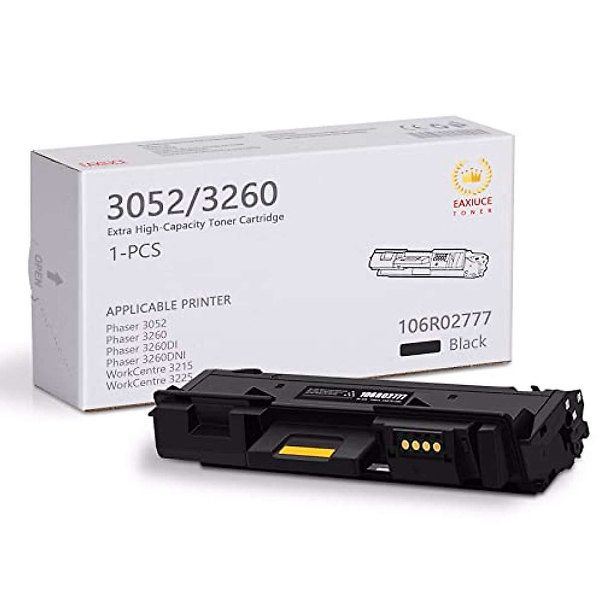 Phaser 3260/ Workcentre 3225 Black High Capacity Toner-Cartridge (3,500 Pages) - 106R02777: 1-Pack Eaxiu Compatible 106R02777 Toner Replacement for Xerox Phaser 3052 3260 WorkCentre 3215 3225 Printer