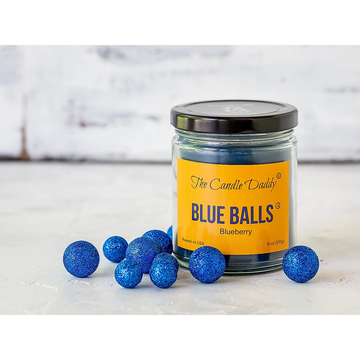 Blue Balls - Blueberry Scented Candle - Funny- 6 Ounce Jar Candle