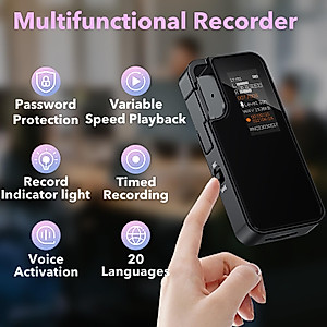 72GB Digital Voice Recorder, 3072KBPS Voice Activated Recorder with Playback 30H Battery Time Tape Recorder with Noise Reduction, Record Device for Lectures Meetings