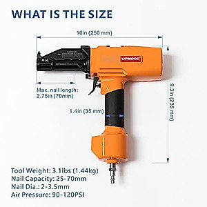 Air Nail Puller Nail Remover Pneumatic Denailer Tool for Recycled Wood Fence Pallet (Ideal for soft or medium-hard woods)