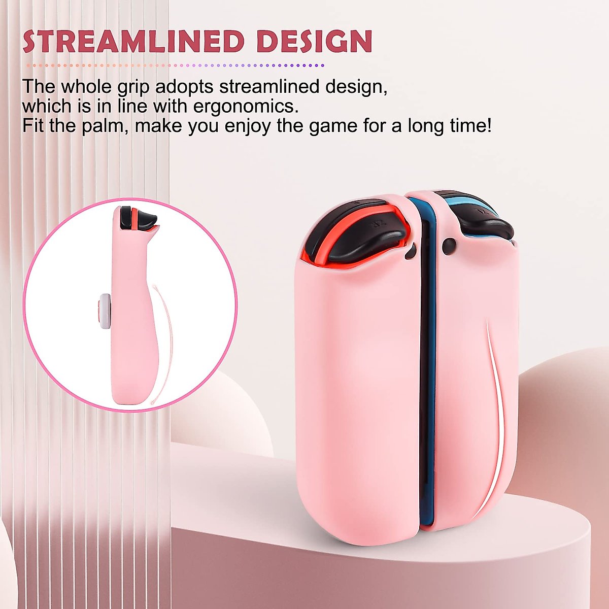 DLseego Devil Rabbit Switch Protective Case Soft TPU Shell Shockproof Scratch Resistant Cover Joy Con Skin with 4PCS Lovely Bunny & Cat Paw Thumb Grips Caps for Switch 2017 - Phone Call Rabbit Pink