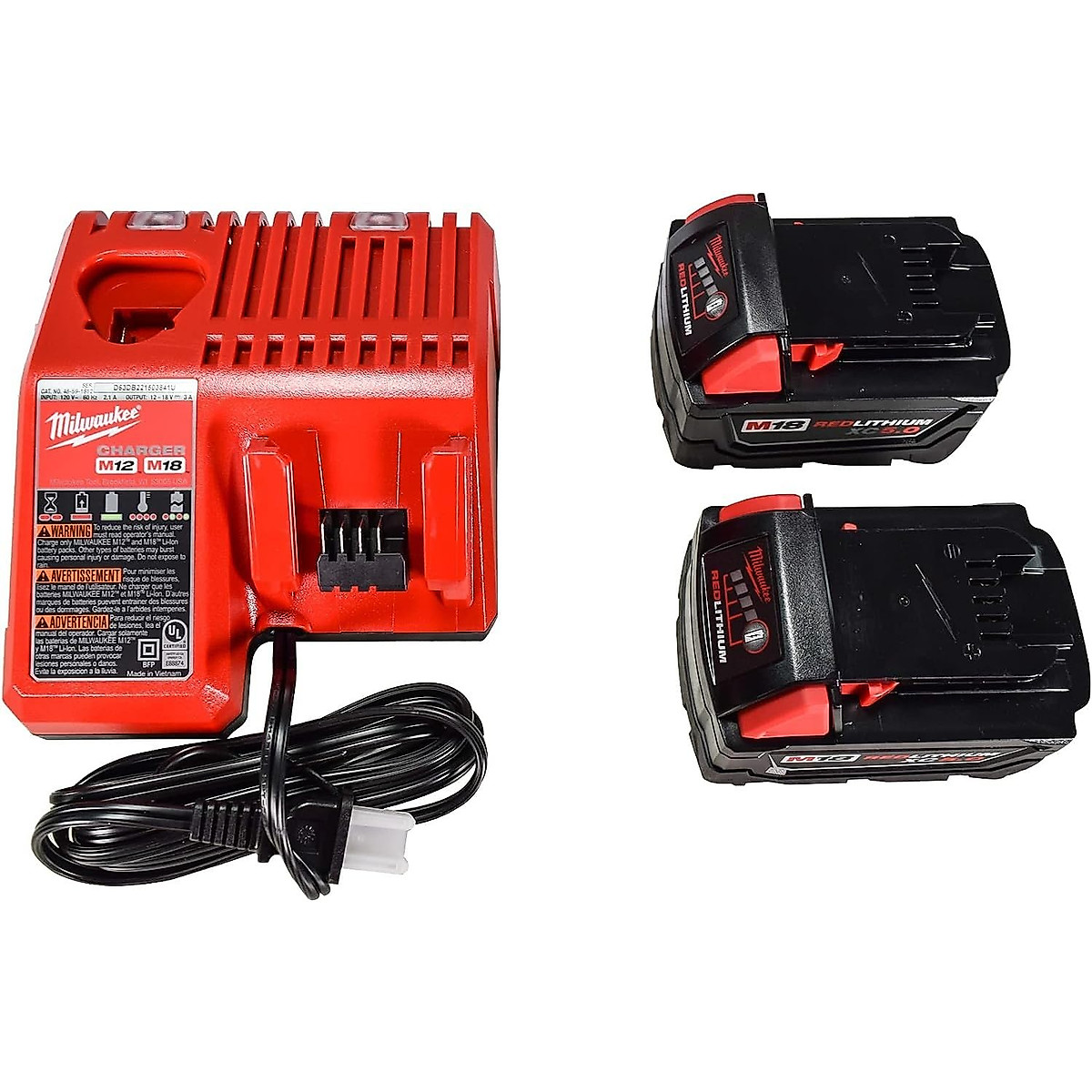Milwaukee 3697-22 18V Lithium-Ion Brushless Cordless Hammer Drill and Impact Driver Combo Kit (2-Tool) with (2) 5.0Ah Batteries, Charger & Tool Case