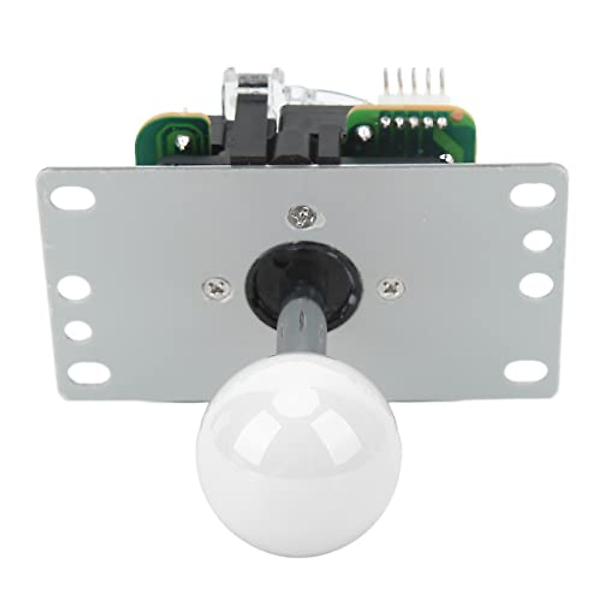 Arcade Game Fighting Stick, Arcade Game Joystick Small Shaking Distance Quadrate Retaining Ring Light Resilience for Game Console(White)