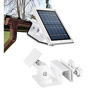 Gutter Mount for Ring Solar Panel - OkeMeeo Outdoor Mount Compatible with Ring and Arlo Solar Panel for Maximum Sunlight, White,1 Pack(Not for Super Panel)