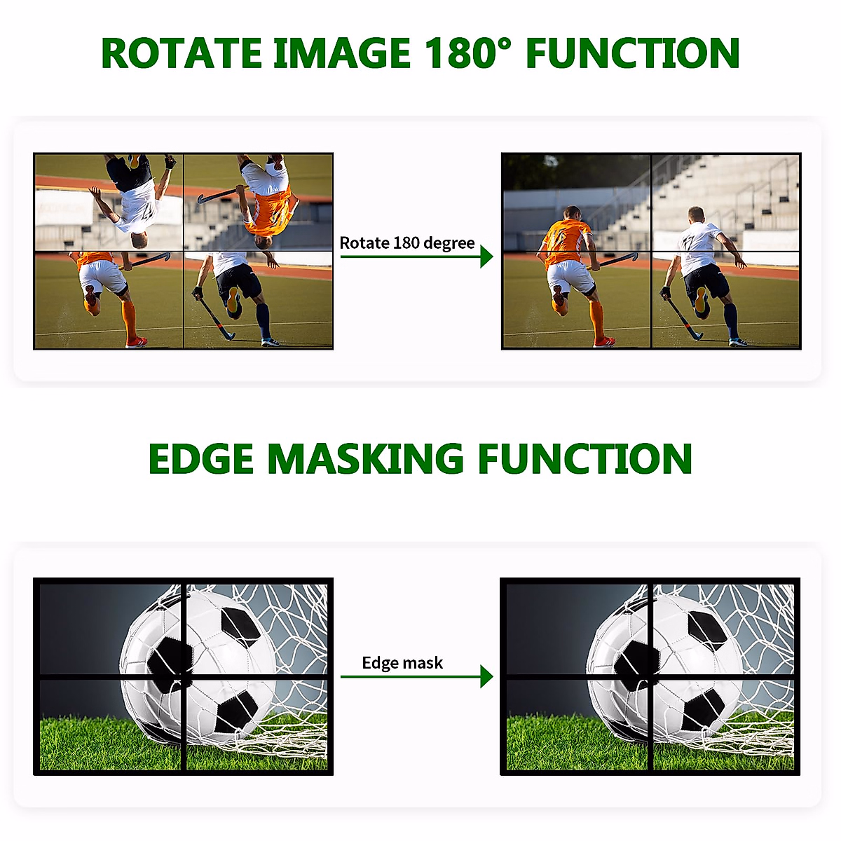 Video Wall Controller 2x2 4K - 4 TV Screens Into 1 Walls Display Screen Processor - Multi Tvs Matrix HDMI 4K60HZ