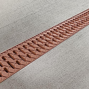Vodaland - 4 Inch Trench Drain System with Grate - Terracotta - Easy 2 (1)