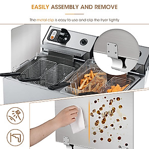 Stainless Steel Commercial Deep Fryer Splash Guard 20-1/2" W X 18" H Side Splash Universal fit clips stop oil from splattering, pack of 2