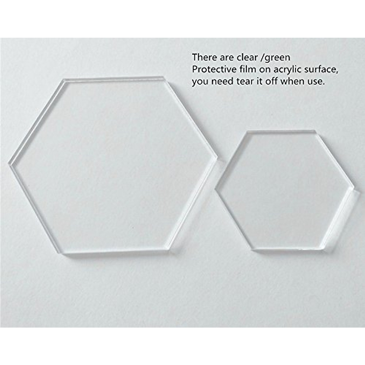 Clear Acrylic Laser Cut Hexagon Sheet, Hexagon Place Cards for Table Numbers, Guest Name, Food Signs and Special Event Decoration and DIY Accessory (3.0")