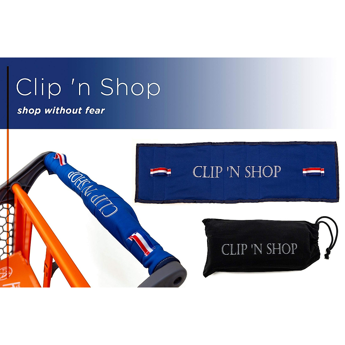 Clip n' Shop - Shopping Cart Handle Cover - Shopping Trolley Cover Hand Protector - Soft and Comfy Grip Cover I Grocery cart Handle Cover