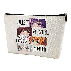 LANBAIHE Anime Fans Makeup Bag Gift - Just A Gir Who Really Loves Anime, Travel Cosmetic Bag For Her