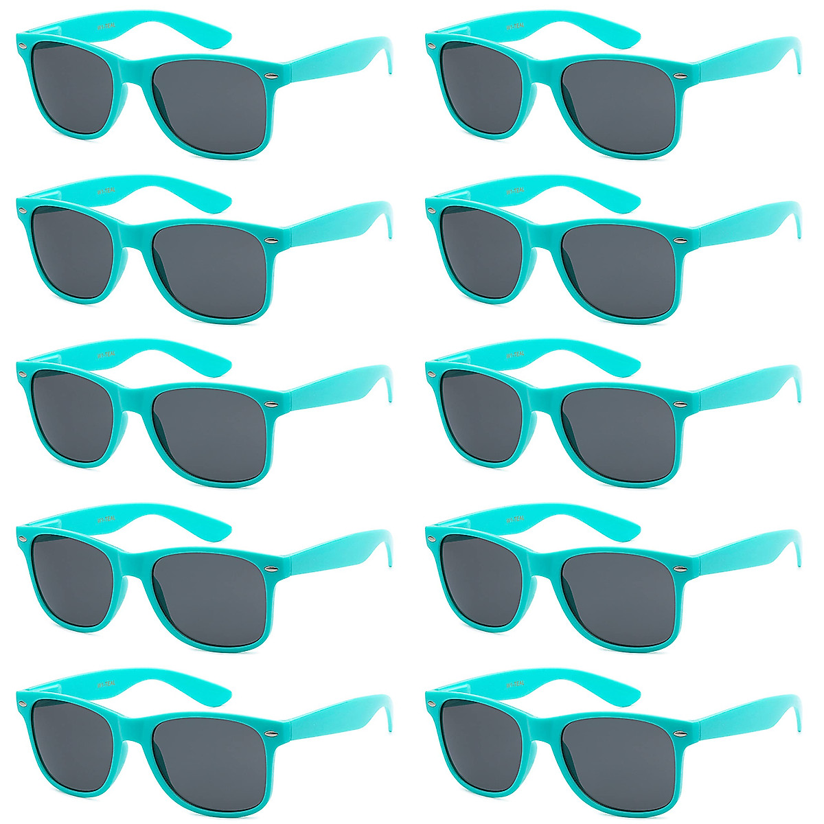 Got Shades Wholesale Bulk Unisex 80's Retro 100% UV Sunglasses for Adults - 10 Pack - w/Flex Hinges