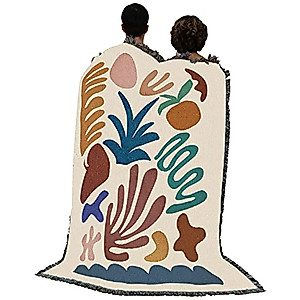 Pure Country Weavers Cutout Shapes 1 Blanket by JJ Design House - Abstact Art - Gift Tapestry Throw Woven from Cotton - Made in The USA (72x54)
