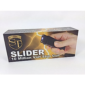 Slider 3 Million Volt Mini Stun Gun Flashlight Black