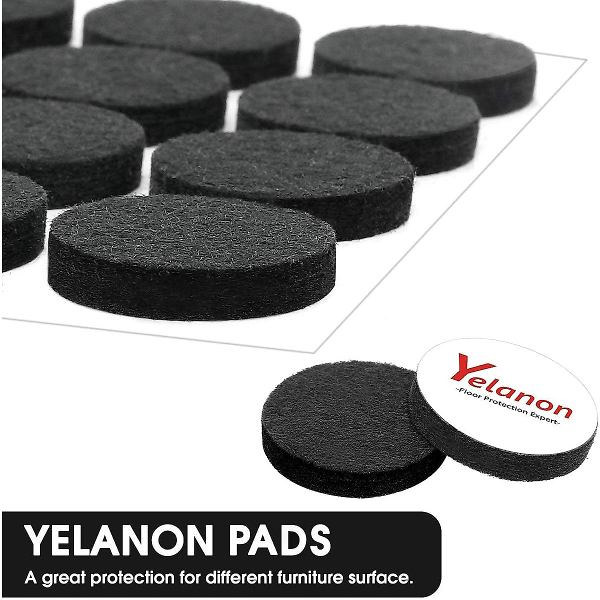 Felt Furniture Pads Self Adhesive -182 Pcs , Cuttable Anti Scratch Floor Protectors for Furniture Feet Chair Legs, Furniture Felt Pads for Hardwoods Floors, Black