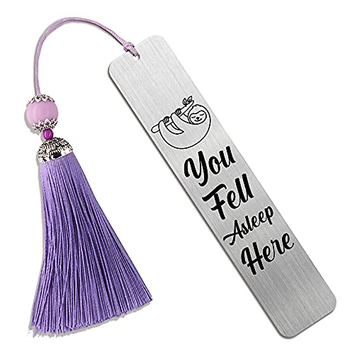 DYJYBMY You Fell Asleep Here, Metal Bookmark, Engraved Bookmark, Teacher Gift, Book Club Gifts, Wedding Party Gift, Gift for Women Men Book Lover Friends Librarian