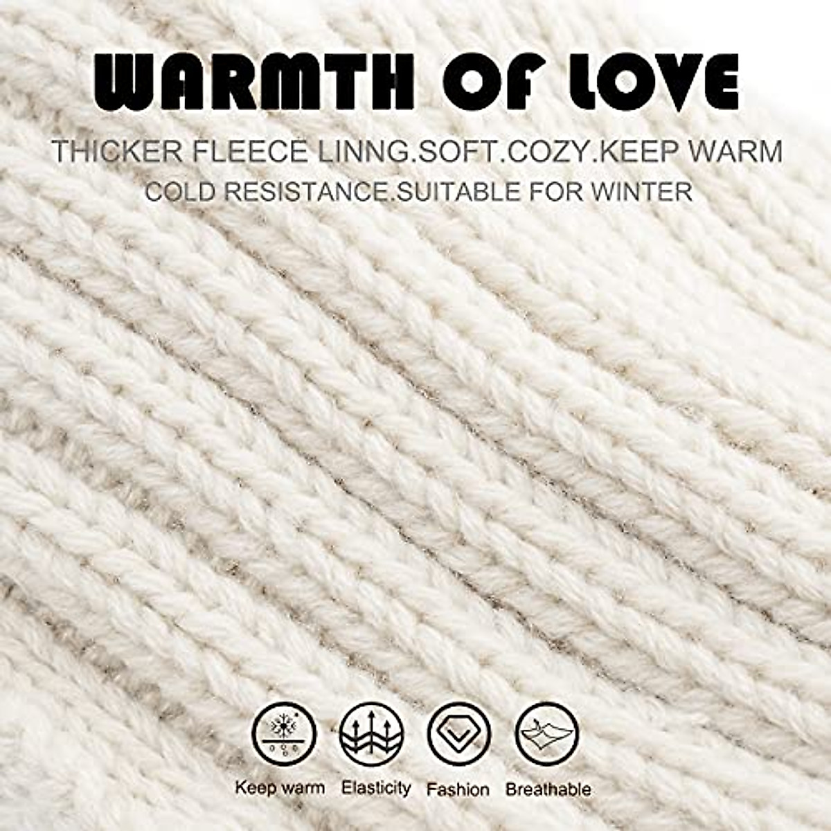 Women Beanie Hats Winter Gloves, Soft Knit Warm Hat and Gloves Sets, Lady Earmuffs Cap,Beanie Hats for Women Young Girls (one Size, Dark Gray (hat & Gloves))