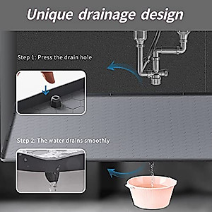 Under Sink Mat for Kitchen Waterproof, 34" x 22" Silicone Under Sink Liner, Hold up to 3.3 Gallons Liquid, Kitchen Bathroom Cabinet Mat and Protector for Drips Leaks Spills Tray