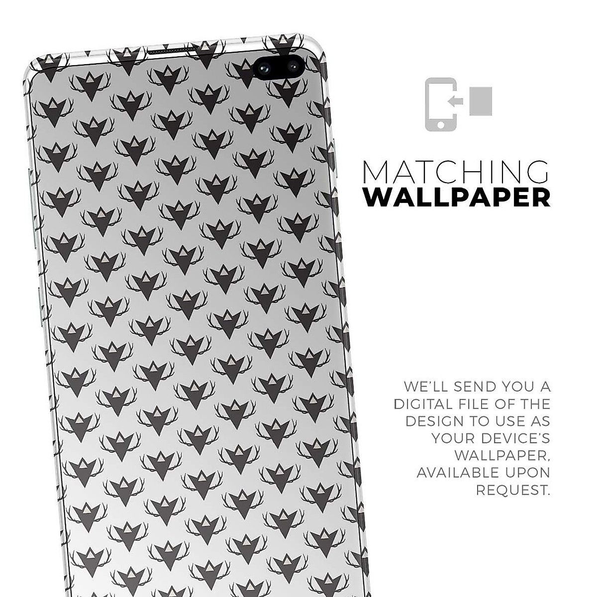 DesignSkinz The Arrowhead Antlers All Over Pattern Protective Vinyl Decal Wrap Skin Cover Compatible with The Samsung Galaxy S20 (Screen Trim & Back Glass Skin)