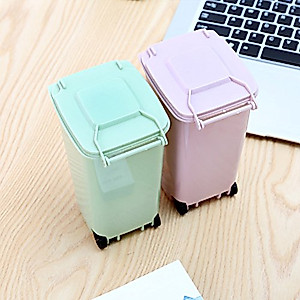TOYMYTOY 4Pack Mini Wastebasket Set,Desk Trash Can with Lid Desktop Garbage Organizer Storage Bin Pen Pencil Cup Holder Office Supplies