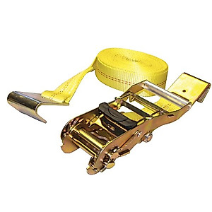 Erickson 58540 Yellow 2" x 40' Ratchet Strap Tie-Down with Flat Hooks