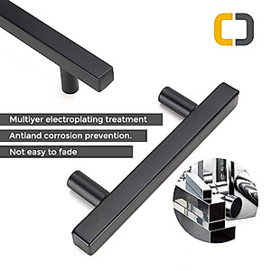 goldenwarm 8 Pack Black Cabinet Pulls 2-1/2 inch Kitchen Hardware Black Cabinet Handles Square Drawer Pulls Mordern Bar Pulls Bathroom Door Hardware 2-1/2in Hole Centers