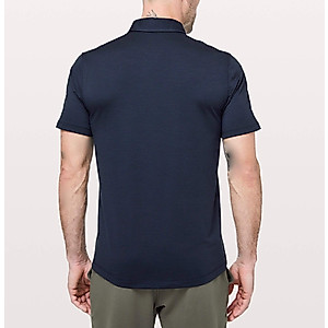 Lululemon Mens Evolution Polo Short Sleeve Shirt (Nautical Navy, XL)