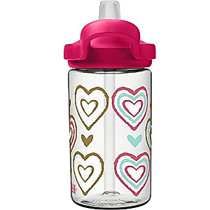 Eddy+ Kids BPA-Free Water Bottle with Straw, 14oz, Hearts