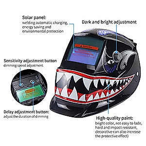 Holulo Welding Helmet Solar Power Auto Darkening Wide Viewing Field Professional Hood for MIG TIG ARC MMA