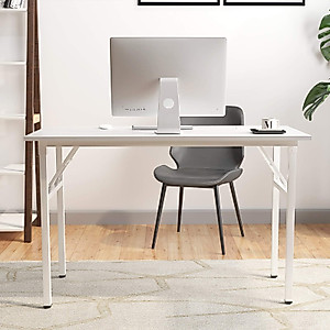Need Office Computer Desk - 47.2L Sturdy and Heavy Duty Folding Laptop Table,Writing Table/Home Office Desk/Sewing Table,No Assembly Required,White AC5DW(120 * 60)