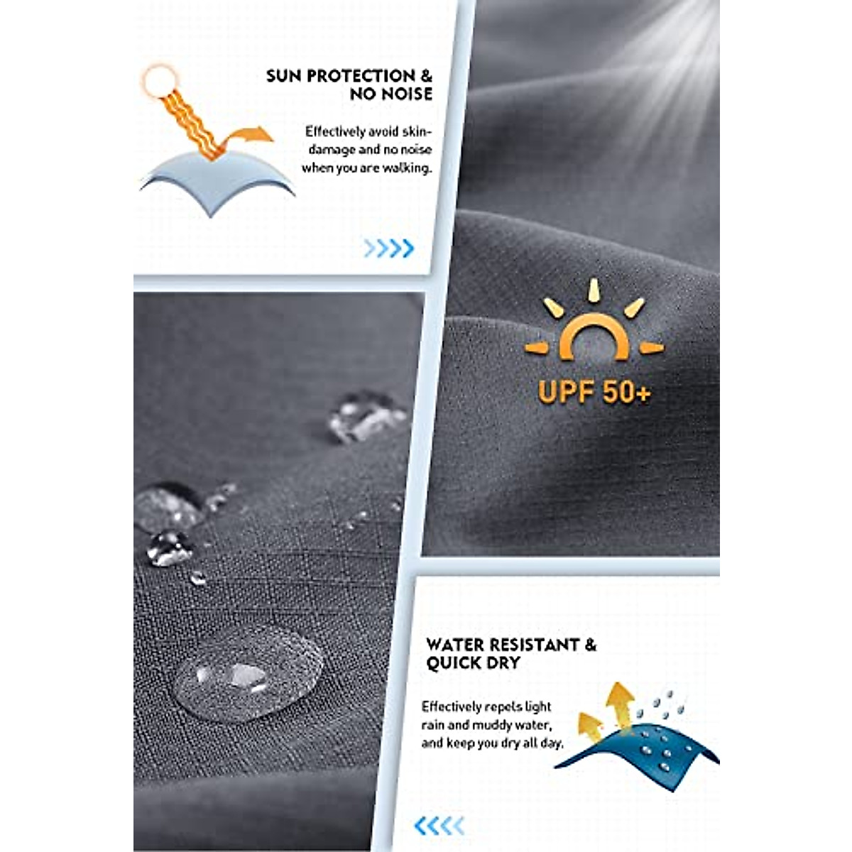 Hiauspor Men's Hiking Cargo Shorts 9"/10" Quick Dry Lightweight Waterproof for Golf Tactical Fishing Casual with 6 Pockets (Dark Grey, 36)