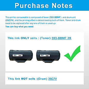 LCL Compatible Toner Cartridge Replacement for Dell H815 H815dw S2815dn S2810dn 593-BBMF 593-BBML 6000 Pages (2-Pack Black)