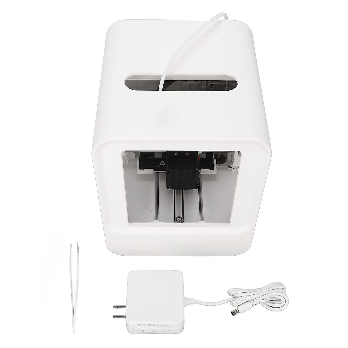 3D Printer, Small 100-240V High White Photo Modeling 3D Printer for Kids (US Plug)